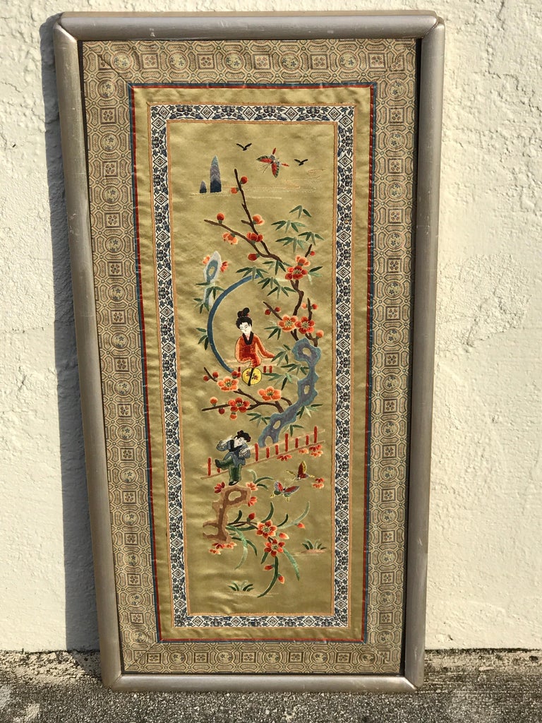 Pair of Chinese Republic Silk Tapestries at 1stDibs
