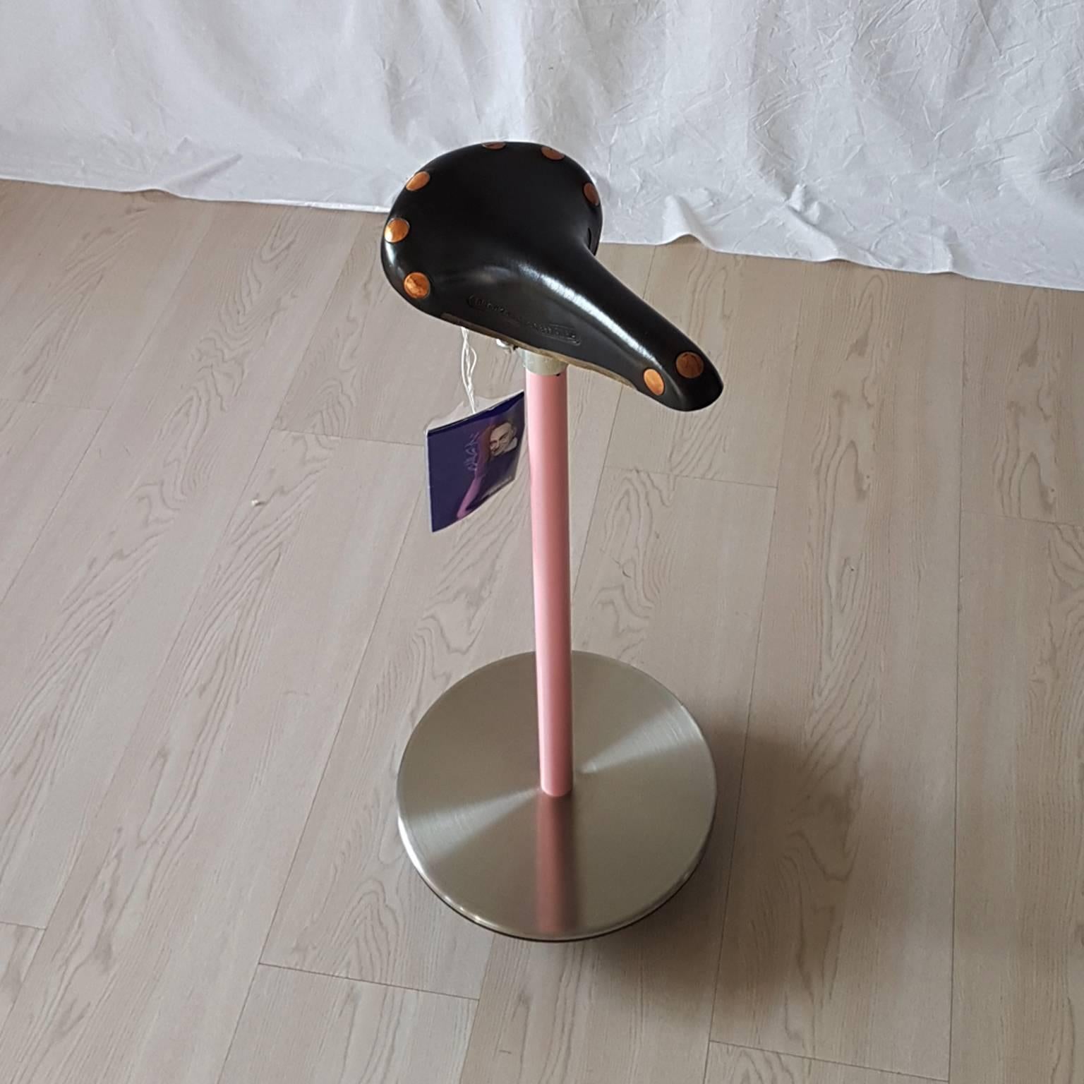 Castiglioni Brothers Italian Zanotta "Sella" Pink Steel Stool with ...