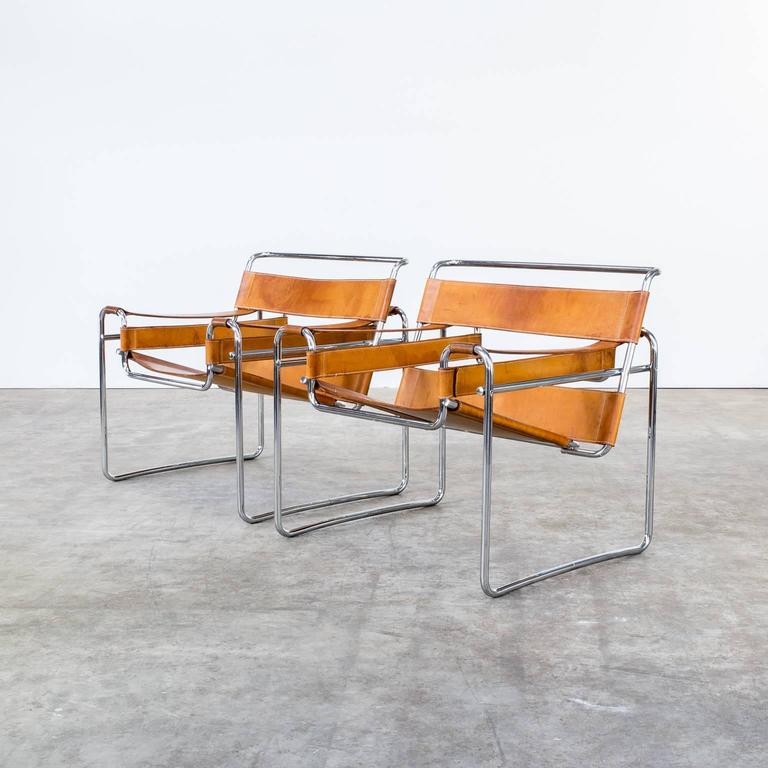 Marcel Breuer "Wassily B3" Chair for Gavina Italy Set of Two For Sale ...