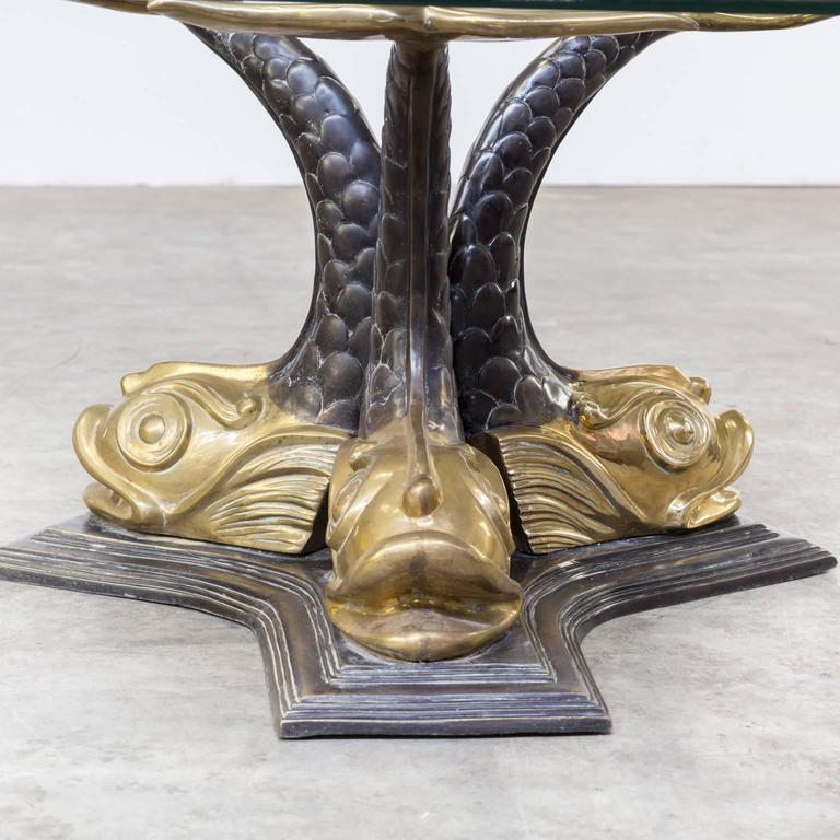 1960s Italian Brass Koi Fish Sculptural Coffee Table For Sale at ...