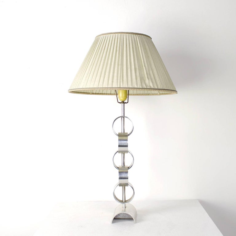 Midcentury Aluminium Table Lamp For Sale at 1stDibs