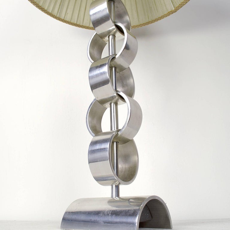Midcentury Aluminium Table Lamp For Sale at 1stDibs