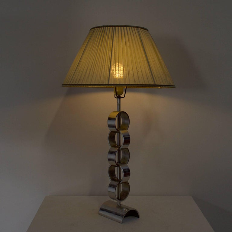 Midcentury Aluminium Table Lamp For Sale at 1stDibs
