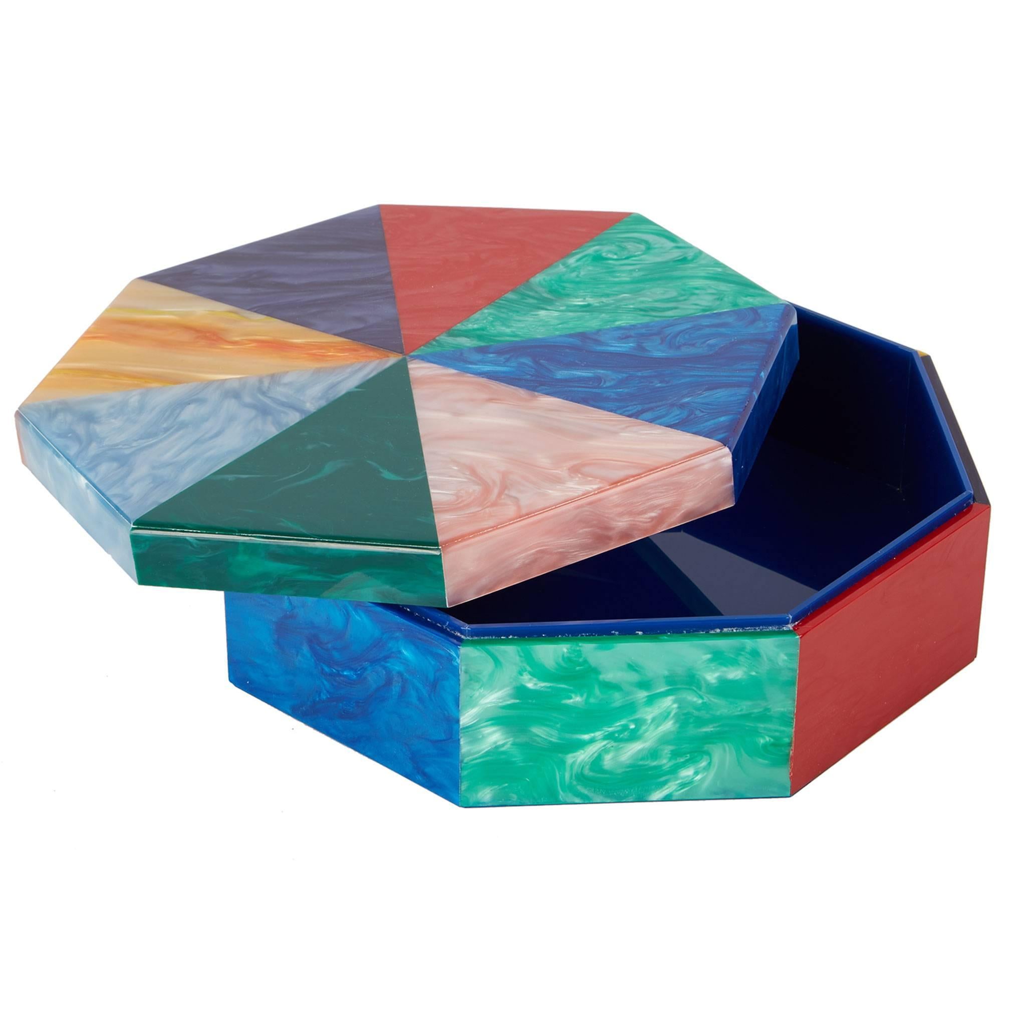 Edie Parker Home Multi-Color Octagon Box For Sale at 1stDibs