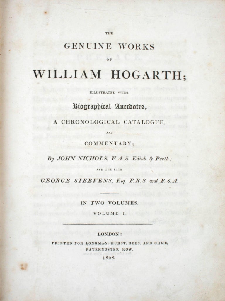 Genuine Works of William Hogarth in Three Volumes For Sale at 1stDibs