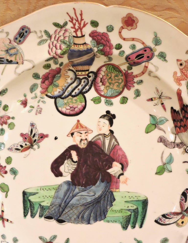 Pair of 19th Century Polychromed Bayeux Porcelain Pendant Plates For ...