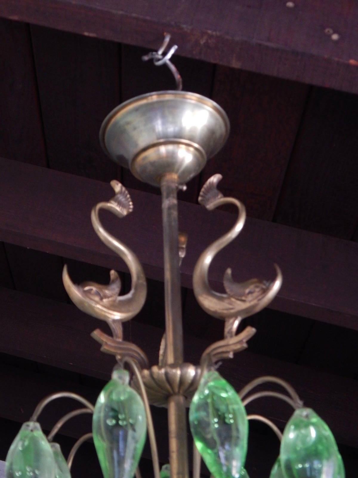 Swedish Art Deco Fish Themed Hanging Fixture by Orrefors, circa 1920 at ...