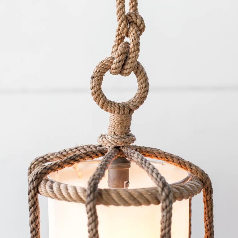 Audoux Minet Abaca Rope Pendant Lamp at 1stDibs