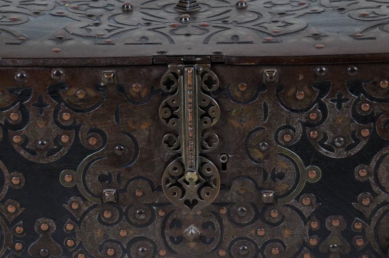 Wood Structure Box Covered with Metal Appliques "Bronze" For Sale at ...