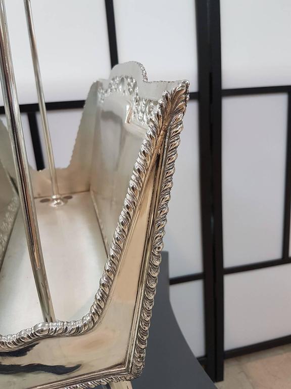 20th Century Italian Solid Silver e precious wood Magazine Rack. Made ...