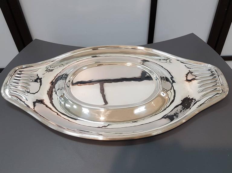 20th Century Italian Silver Tureen and Tray Adams revival. Enbossed ...