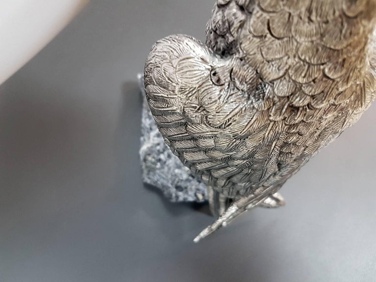 20th Century Italian Sterling Silver Hawk on a Sodalite Stone For Sale ...