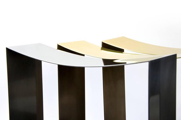 Ribbon Stool Made with Brass or Stainless Steel Body, Modern and ...