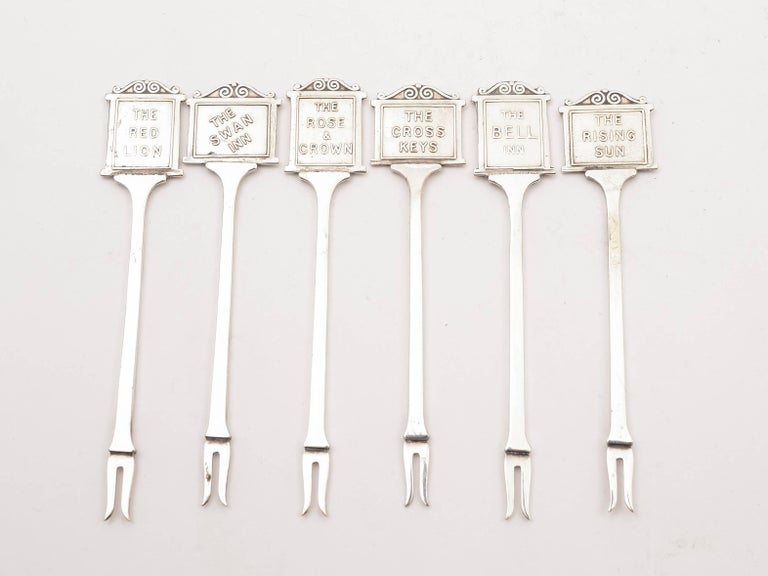 Enamelled Pub Sign Cocktail Sticks, circa 1930 at 1stDibs