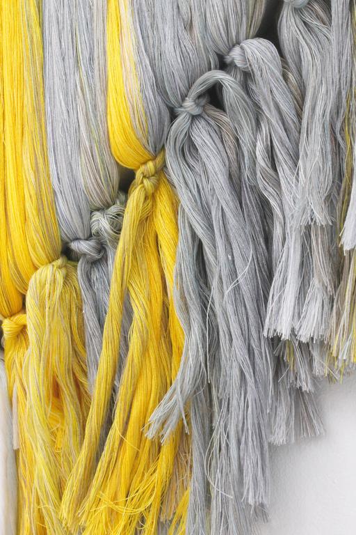 Textile Wall Art. Colorful yarn threads on linen. For Sale at 1stDibs