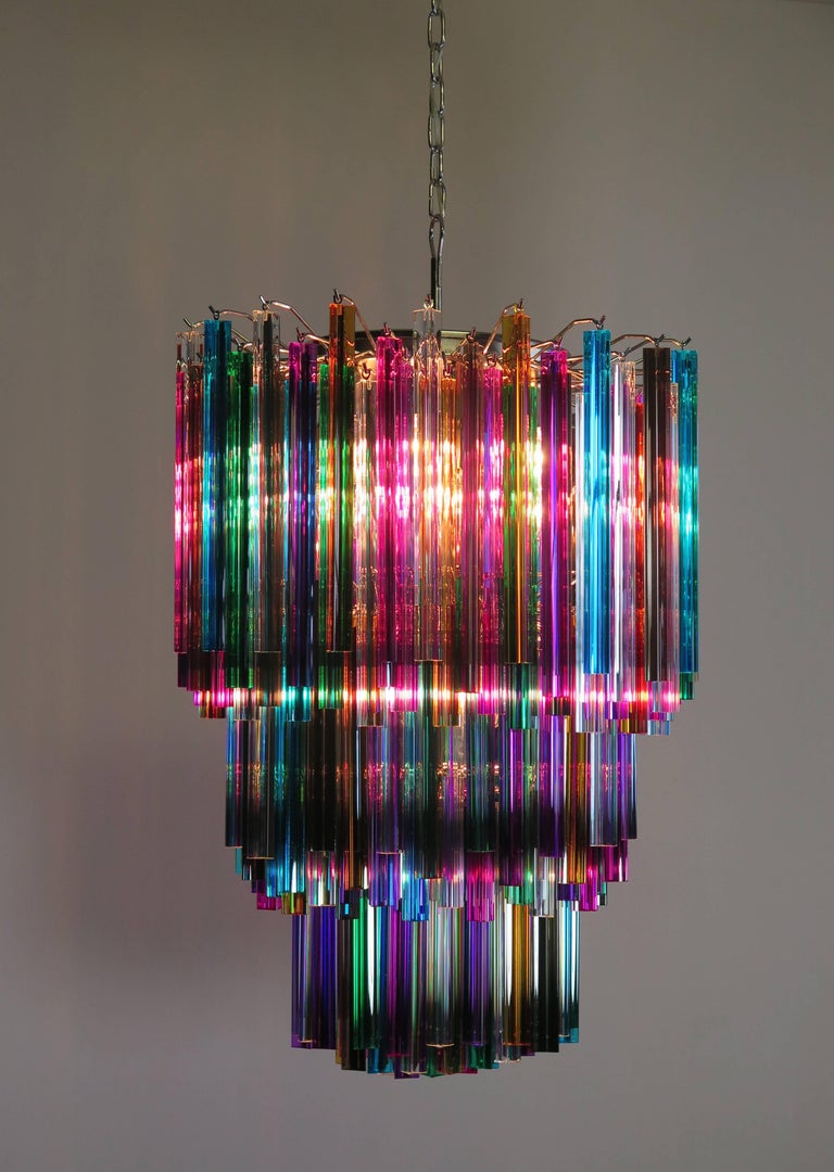 Huge Murano Chandelier Multicolor Triedri, 184 Prism, Mariangela Model ...
