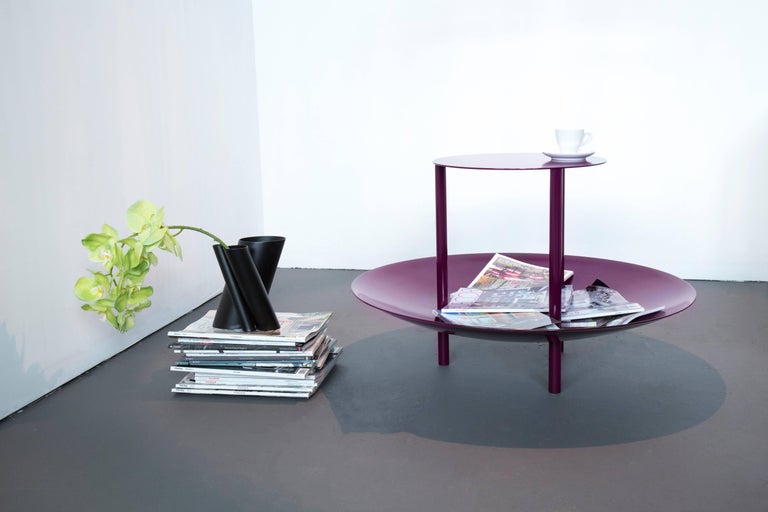 Contemporary Powder-Coated Magazine Rack Side Table and Catchall Pale ...