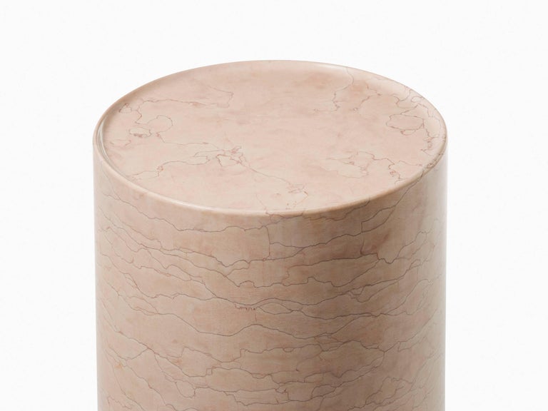 Contemporary Minimal Pink Amara Marble Side Table Handcrafted in Italy ...