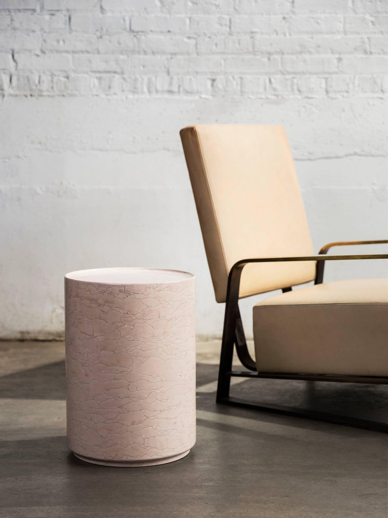 Contemporary Minimal Pink Amara Marble Side Table Handcrafted in Italy ...