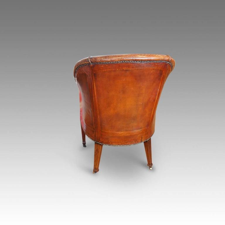 Edwardian Tub Shaped Library Chair at 1stDibs