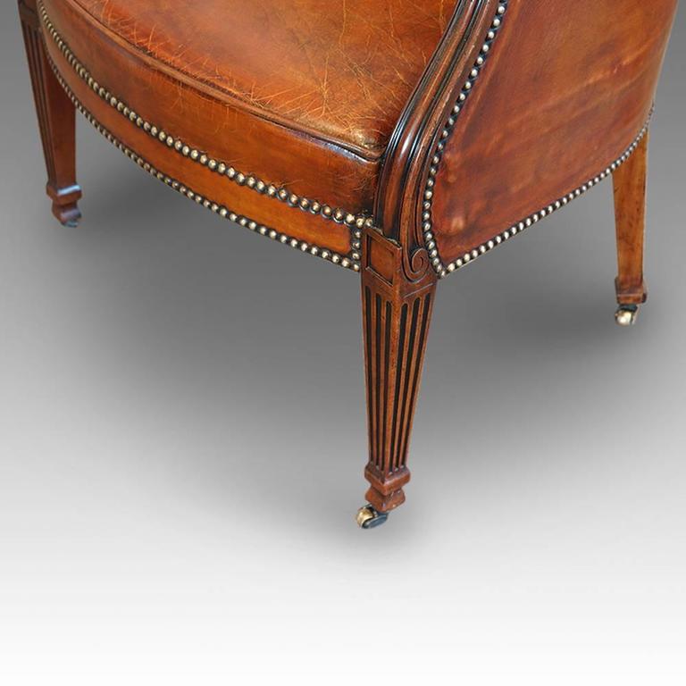 Edwardian Tub Shaped Library Chair at 1stDibs