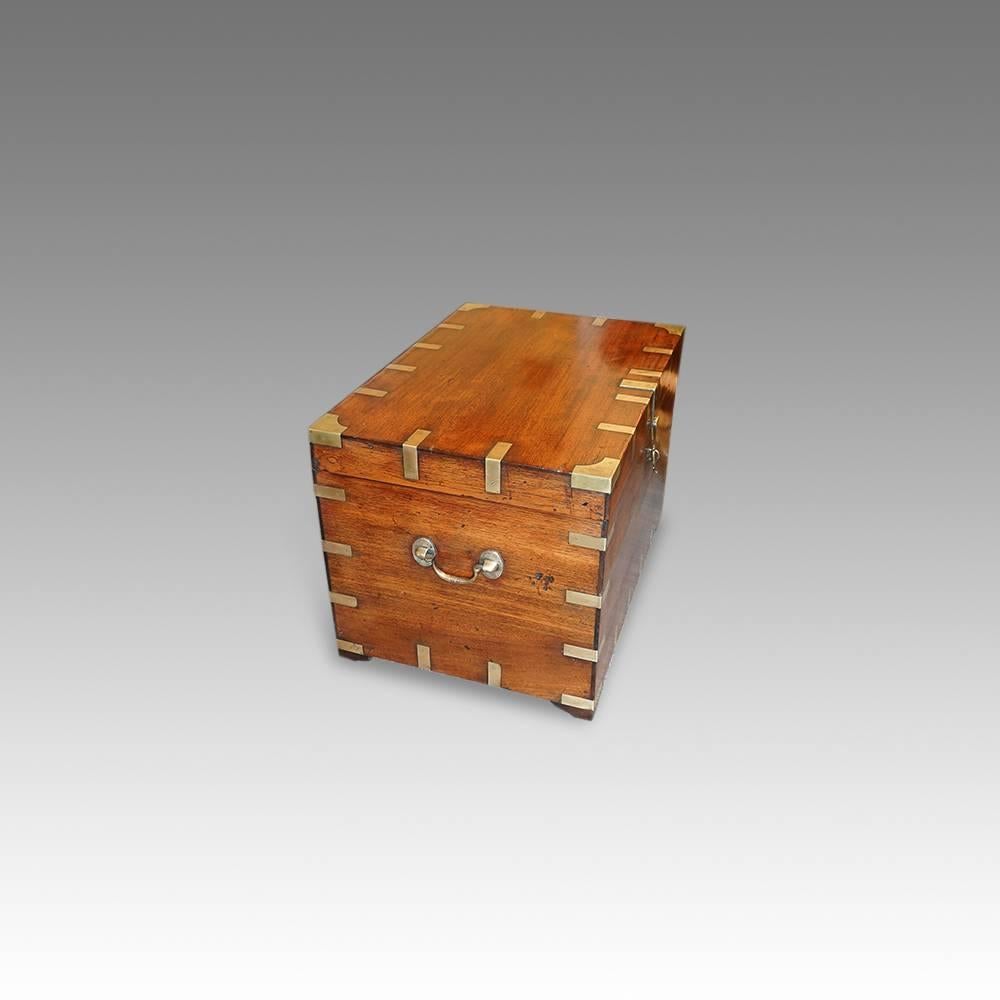 Antique Brass Bound Campaign Trunk at 1stDibs