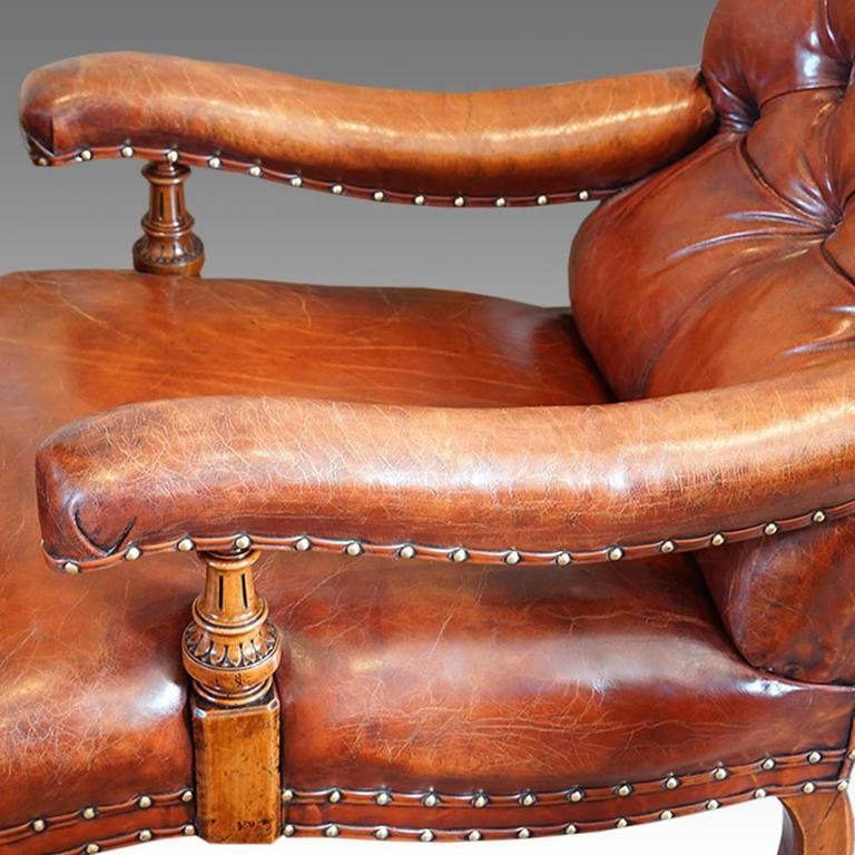 Victorian Leather Button Back Easy Chair at 1stDibs | leather button ...