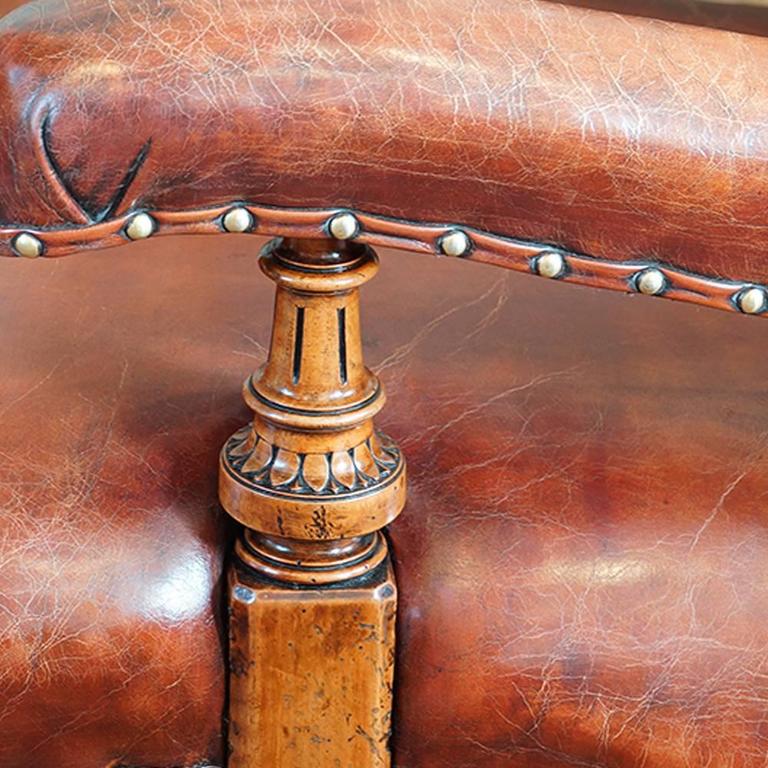 Victorian Leather Button Back Easy Chair at 1stDibs | leather button ...