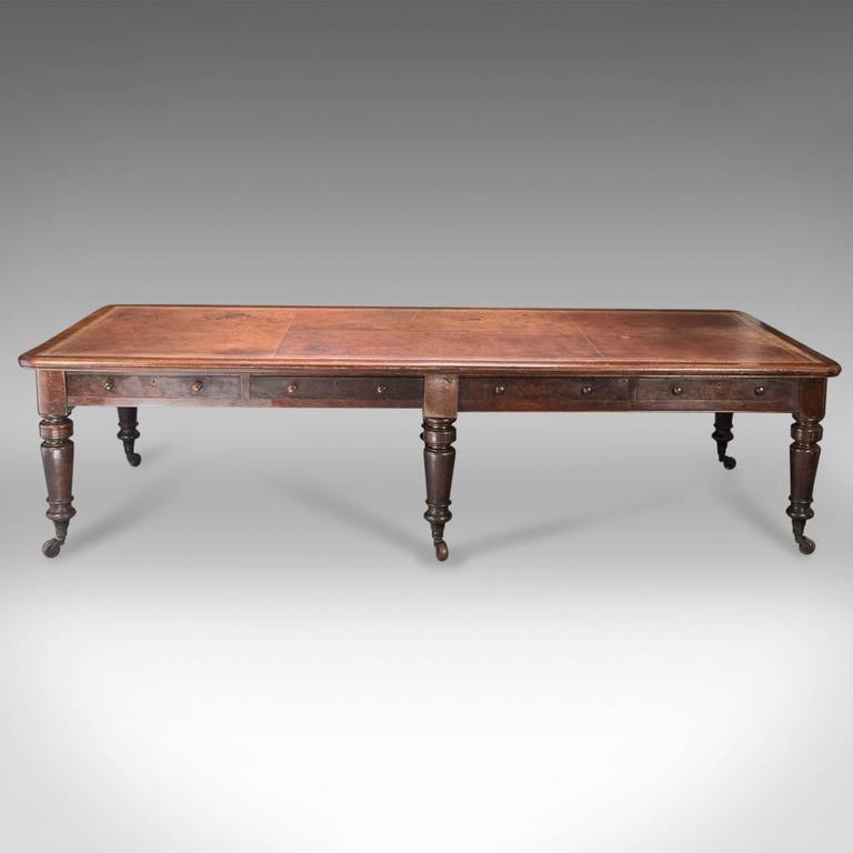 19th Century Large Antique Library Table, Victorian Boardroom at 1stDibs