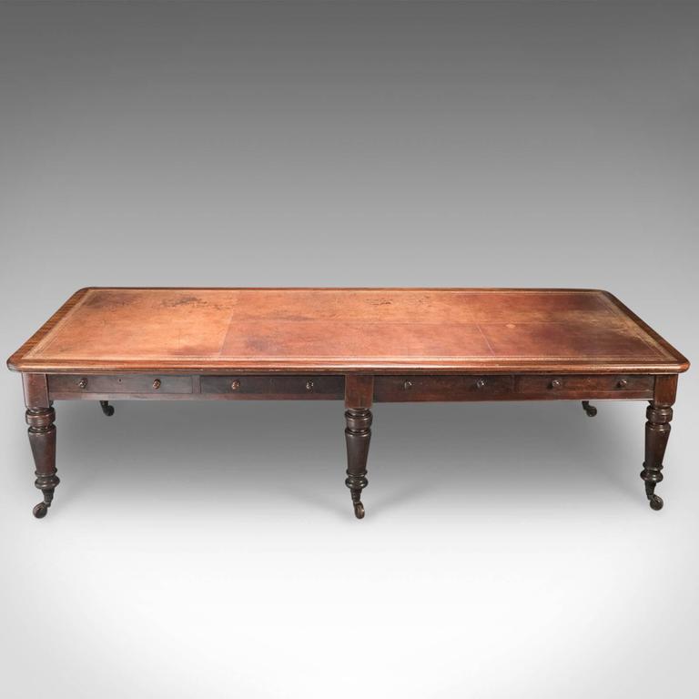 19th Century Large Antique Library Table, Victorian Boardroom at 1stDibs