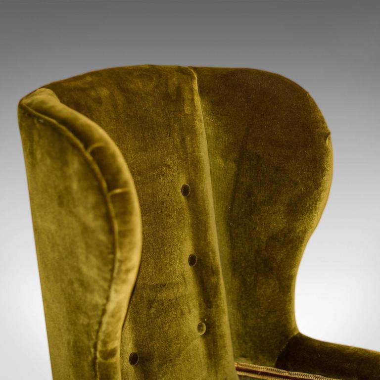 Antique Wing Back Chair, Victorian, Green Velvet, circa 1850 at 1stDibs ...