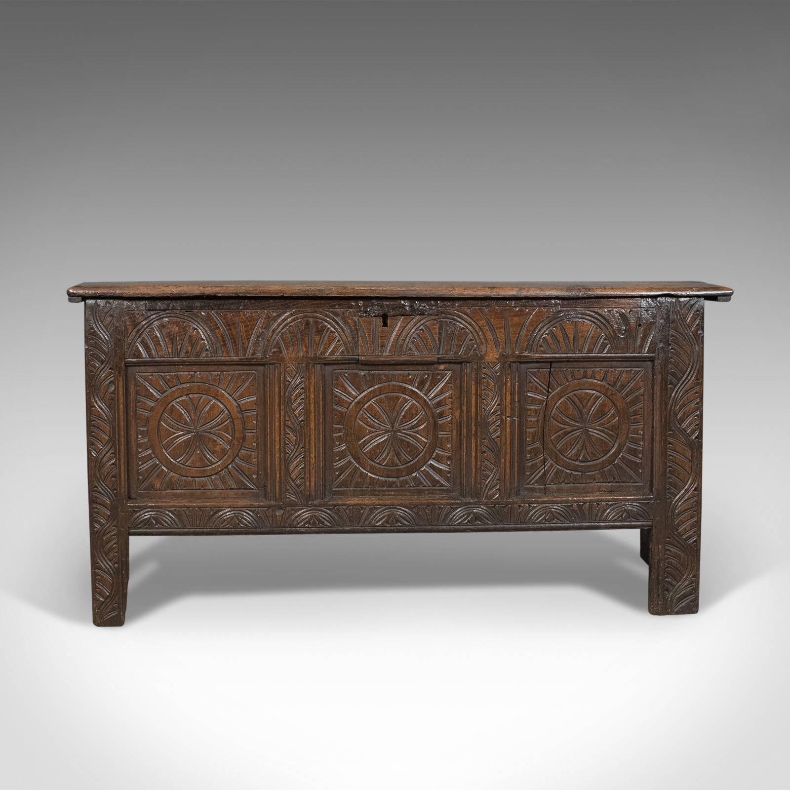Antique Coffer, Early 18th Century Trunk, English Oak Sword Chest ...