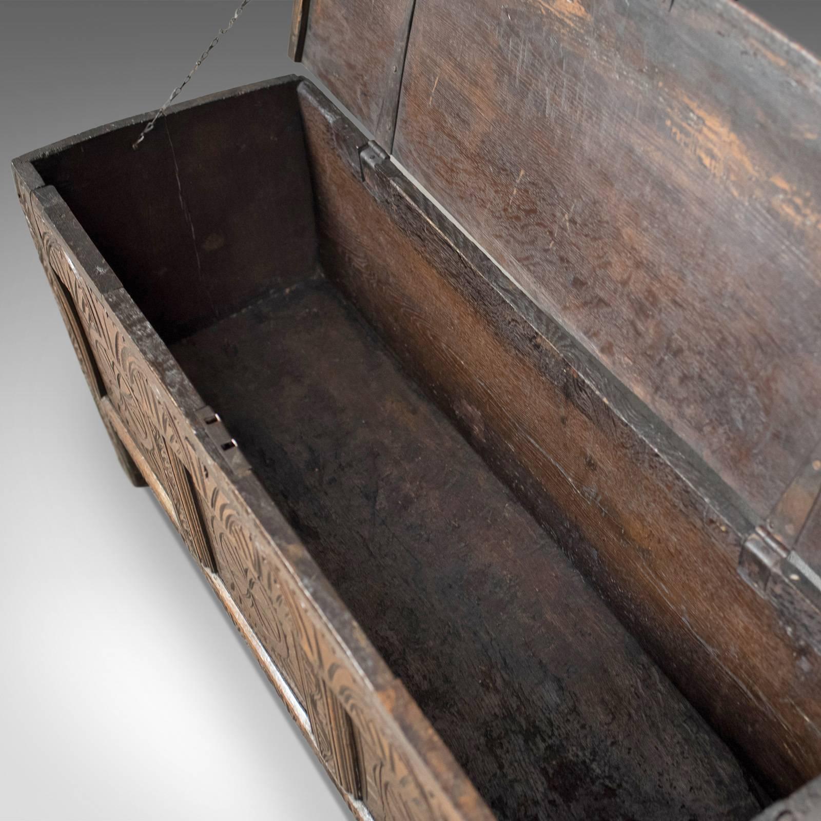 Antique Coffer, Early 18th Century Trunk, English Oak Sword Chest ...