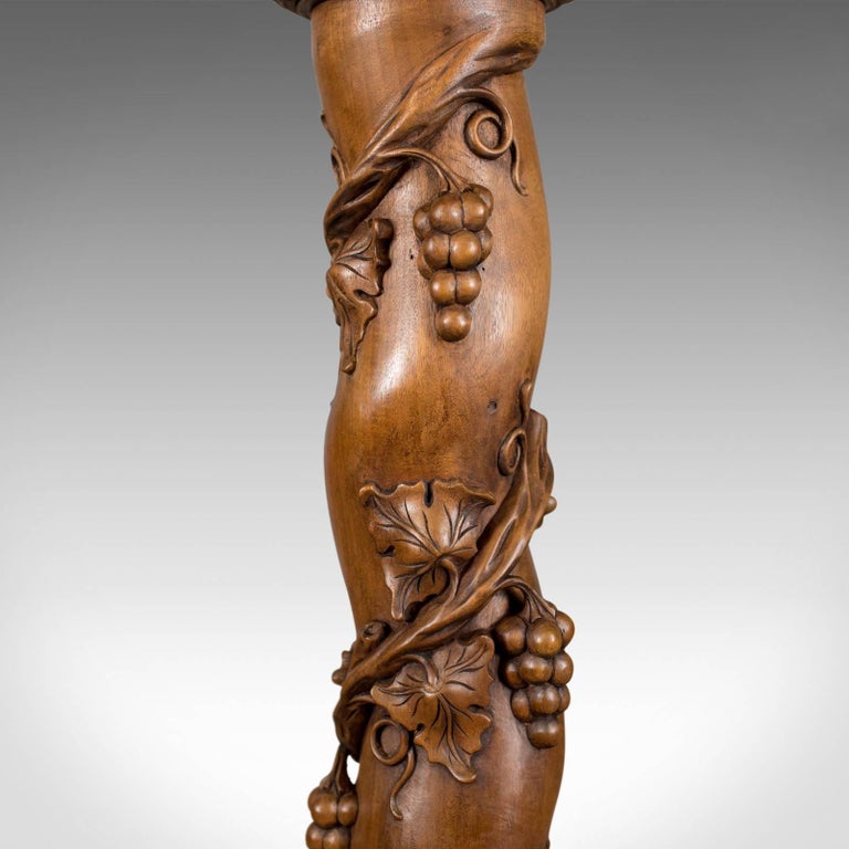 Midcentury Plant Stand, English, Mahogany, Torchère Pedestal, Carved ...