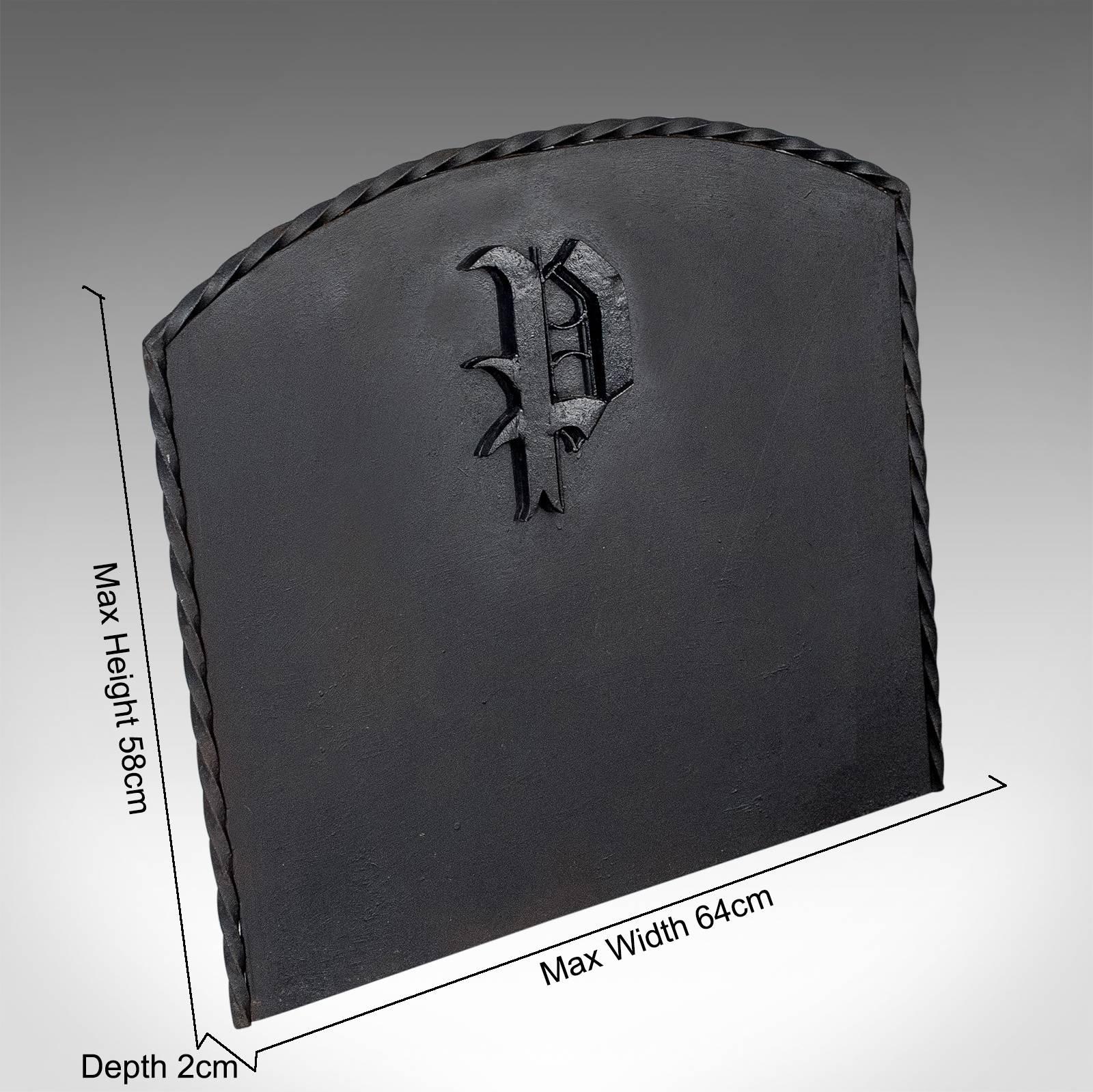 Large Antique Cast Iron Fire Back, Heavy Fire Plate, Fireplace, circa ...