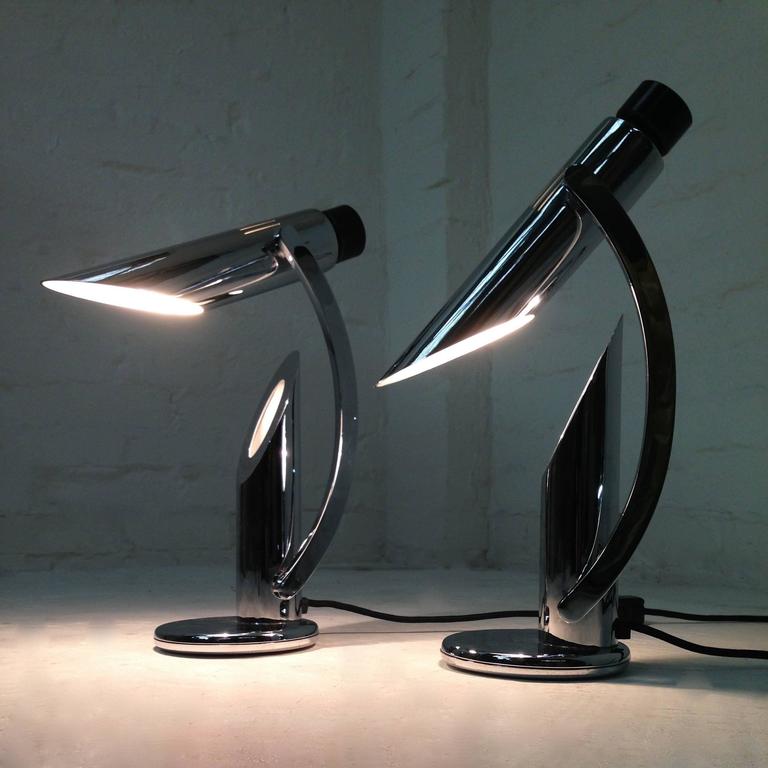 Futurist 'Tharsis' Chrome Desk Lamp by Fase, 1970s at 1stdibs