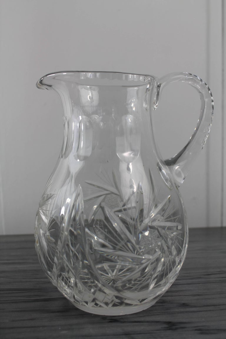 Engraved Crystal Cider Pitcher For Sale at 1stDibs