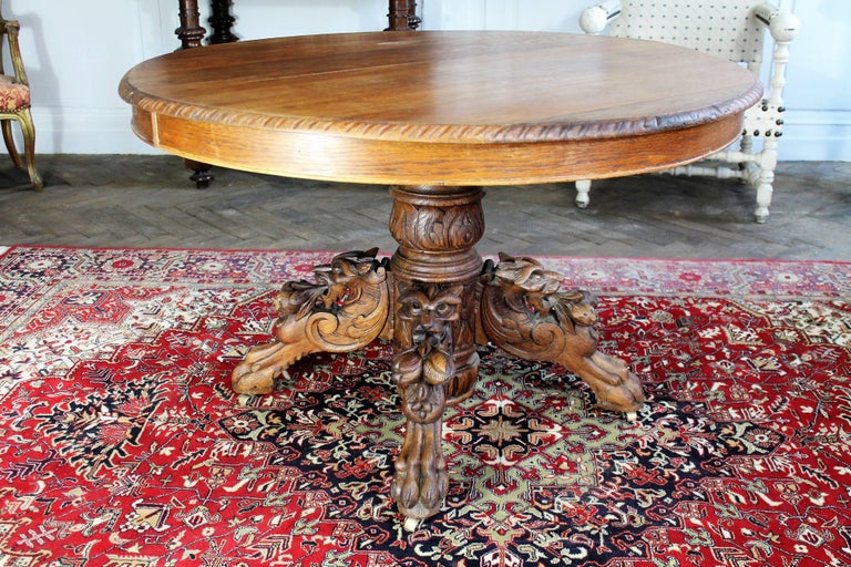 Renaissance Revival Table with Lion's Head at 1stDibs