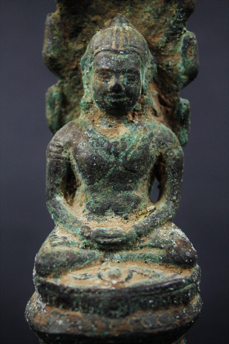 Khmer Buddha Naga Art, Bronze, Angkor Period, 12 Century For Sale at ...