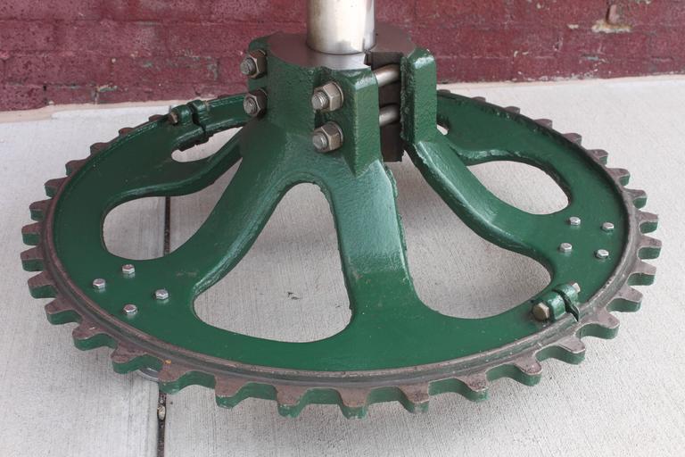 Custom Industrial Chicago Waterworks Sprocket Pub Table For Sale at 1stDibs