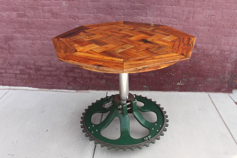 Custom Industrial Chicago Waterworks Sprocket Pub Table For Sale at 1stDibs