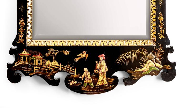 Baroque style Gilded and Black Japanned Mirror, 20th century For Sale ...