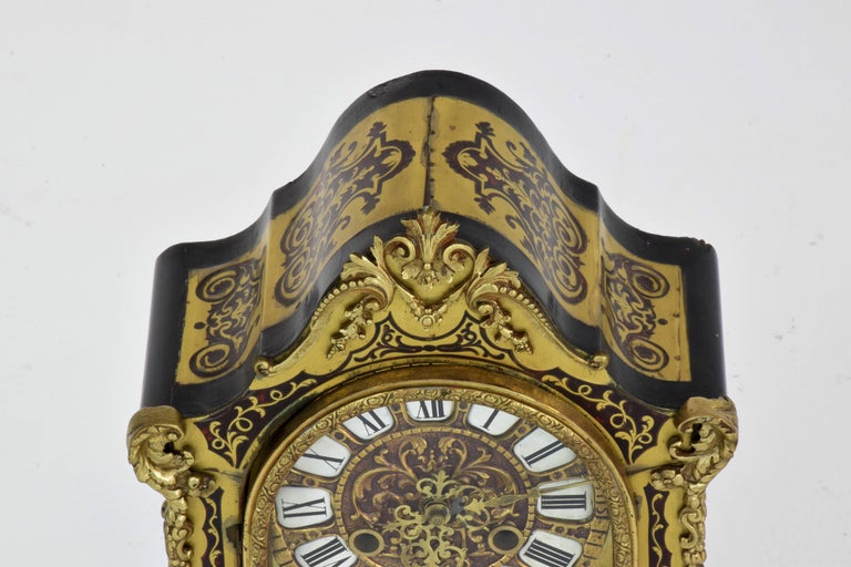 French Antique Boulle Mantel Clock For Sale at 1stdibs