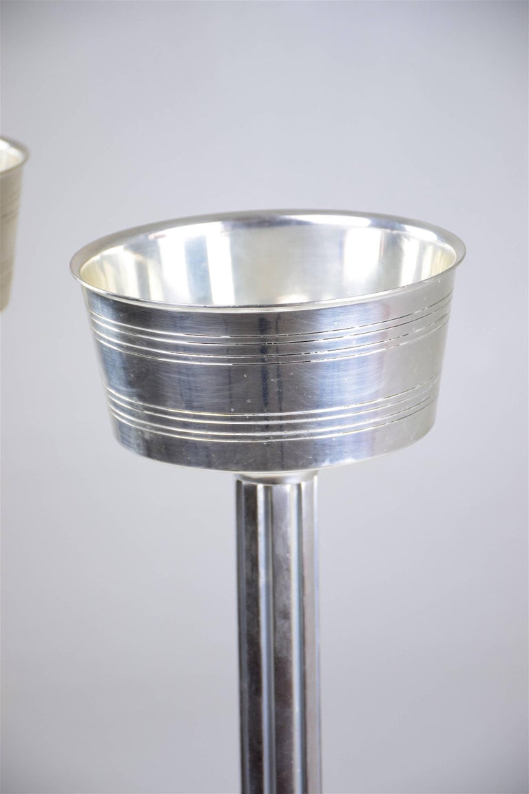 French Vintage Silver Plated Wine Bucket Stands, 1960s at 1stDibs