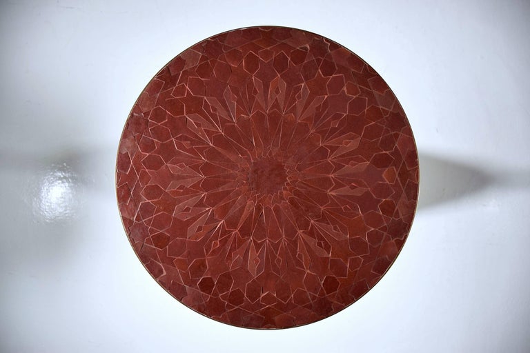 Zel Ora Contemporary Brass Mosaic Side Table, Flow Collection For Sale ...