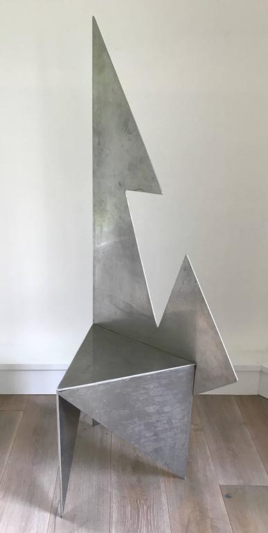 Geometric Steel Side Chair For Sale at 1stDibs