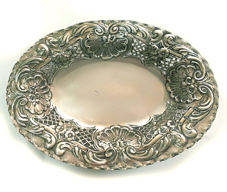 Embossed Silver Centrepiece For Sale at 1stDibs