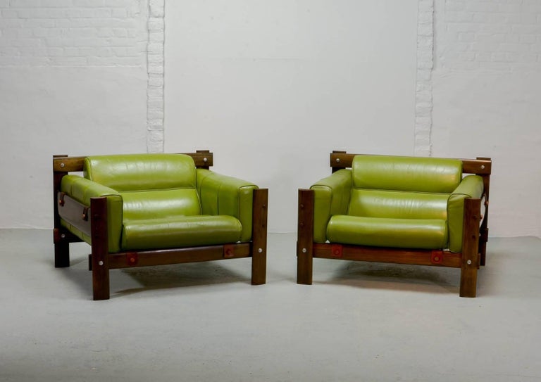 Rare Pair of Imboya Wood Armchairs by Percival Lafer for L'atelier ...
