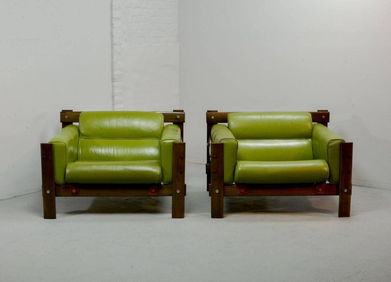 Rare Pair of Imboya Wood Armchairs by Percival Lafer for L'atelier ...