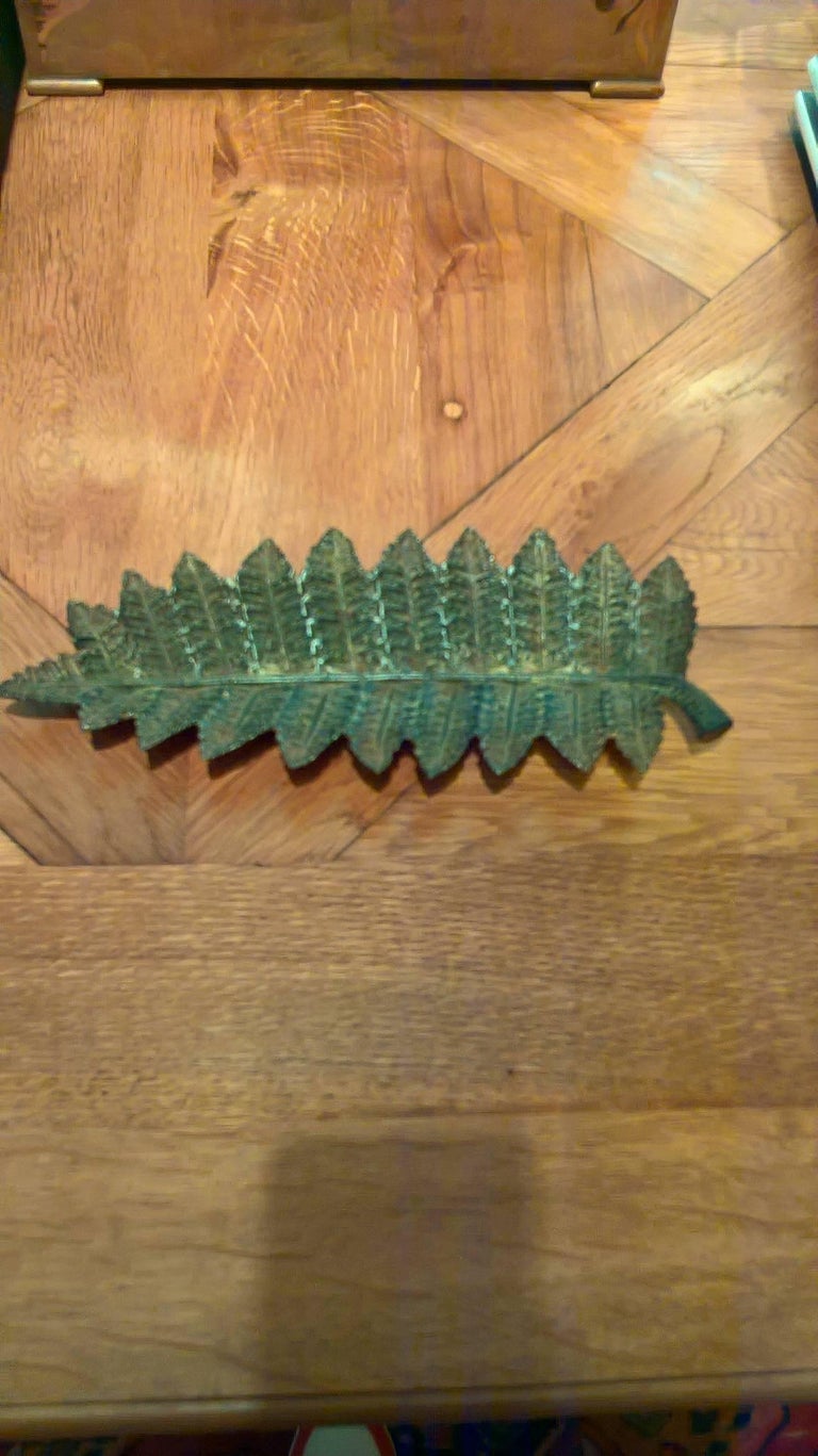 19th Century German Bronze Fern Sculptured Dish For Sale at 1stDibs